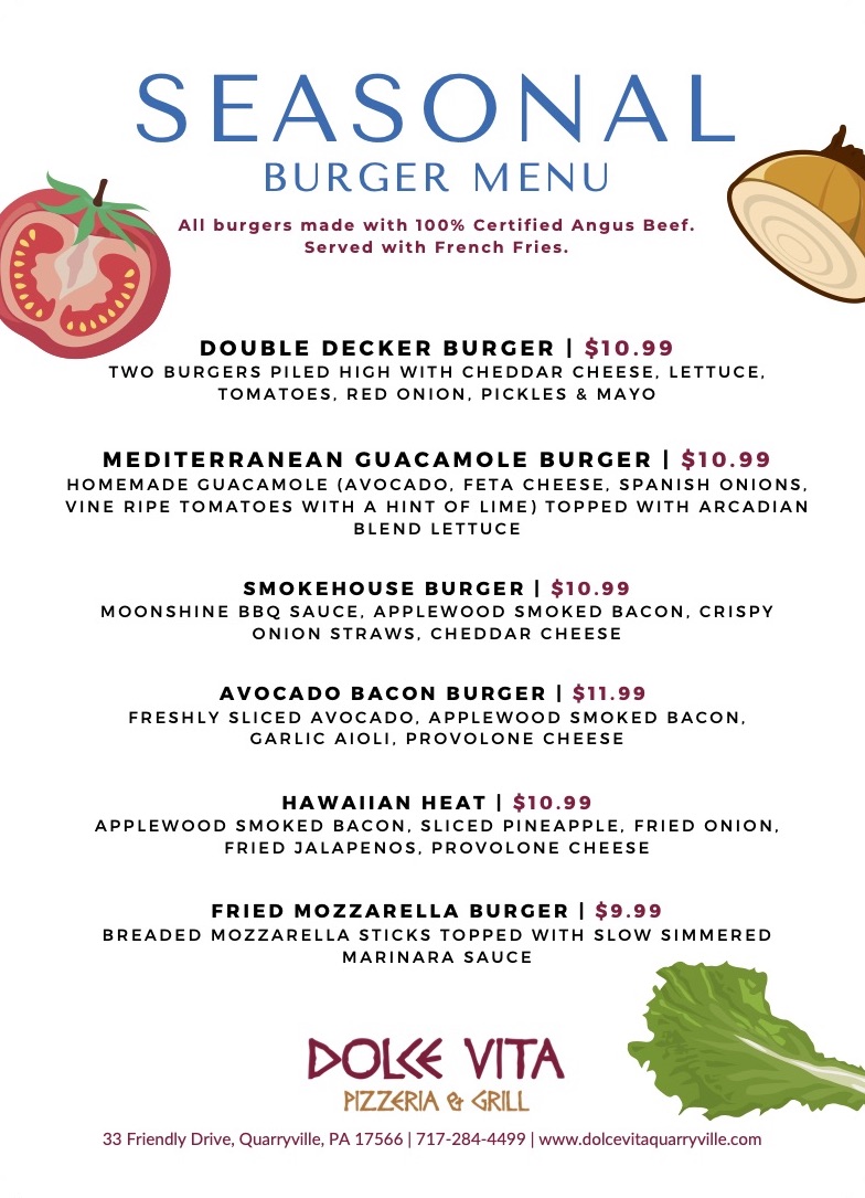 Menu - Dolce Vita Pizzeria and Grill